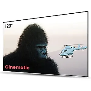 AWOL VISION Ambient Light Rejecting (ALR) Projector Screen for Ultra Short Throw(UST) Projector, 120" Fixed Frame, 80% Picture Quality Improved, 95% Celling Light Rejecting(CLR), Active 3D - C120
