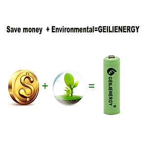 GEILIENERGY 12 Pack NiMH AA 600mAh 1.2V Solar Light AA Ni-mh Rechargeable Batteries for Solar Lights, Garden Lights, Remotes, Mice