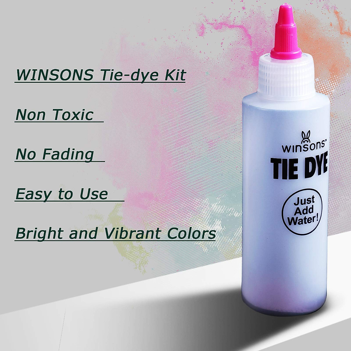 WINSONS Tie Dye Kit, 8 Colours Non Toxic Permanent Fabric Dye Art Set for Kids Women for Homemade Party Creative Group Activities DIY Gift