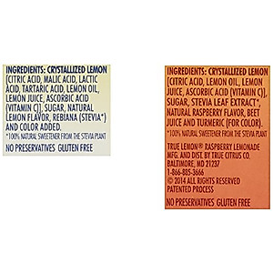 100% Natural True Lemonade & True Raspberry Lemonade, 1.06 Oz/Each, 10 Ct (Pack of 4)