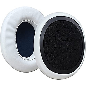 Rplacement Ear Pads Compatible with Skullcandy Crusher Wireless Crusher Evo Crusher ANC Hesh 3 Headphones Ear Cushions Headset Earpad Ear Cups Leather (White)