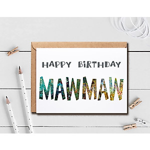 Happy Birthday Mawmaw - Mawmaw Birthday Card - Mawmaw Card - Card For Mawmaw Modern - Mawmaw Birthday Card - Card For Mawmaw