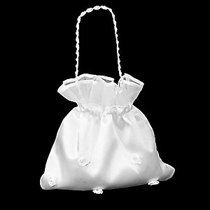 LEORX Wedding Bride Handbag, Rose Satin Money Bag Bridal Satin Dolly Bag Handbag