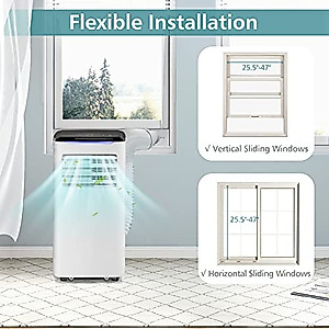 PETSITE 10000 BTU Portable Air Conditioner, 3 in 1 AC Cooling Unit with Remote Control, Dehumidifier, Window Kit Included, Stand up AC for Home, Apartment, Cools Rooms up to 350 Sq.Ft