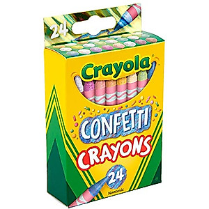 Crayola Confetti Crayons, Multi Color Crayons, Kids Coloring Supplies, 24 Count (Pack of 1)