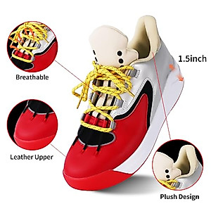 Men's Casual Walking Breathable Shoes,Fashion Lace up Shoes Non Slip Running Tennis Skate Sneakers for Women's Red 39