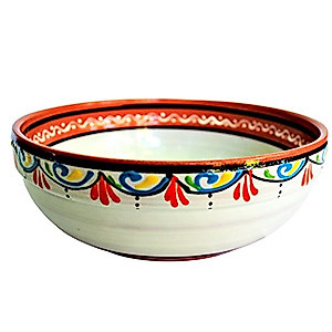 Cactus Canyon Ceramics Spanish Terracotta Deep Serving Dish, White