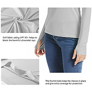 Willit Women's UPF 50+ Sun Protection Shirt Long Sleeve SPF UV Shirt Rash Guard Swim Hiking Fishing Tops Lightweight Gray M