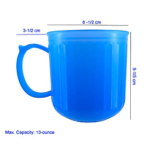 YUYUHUA Plastic Coffee Mug 4 set Microwave and Dishwasher Safe - BPA Free Reusable Cups 13 oz - Unbreakable Thick Wall Bulk Coffee Mugs for Kids Kitchen Home Outdoor Camper Nautical