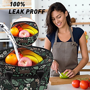 VLM Lunch Bag for Women,Adult Lunch Box for Women,Insulated Lunch Bag,Waterproof Multi Pocket Large Lunch Tote with Adjustable Shoulder Removable Strap for Office Work Picnic