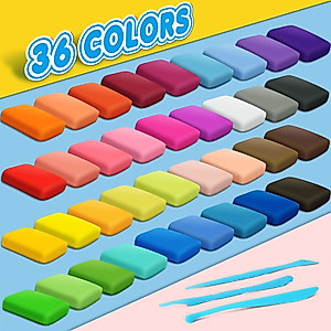 Magic Clay - Air Dry Clay 36 Colors, Modeling Clay for Kids with Tools, Soft & Ultra Light, Toys Gifts for Age 3 4 5 6 7 8+ Years Old Boys Girls Kids