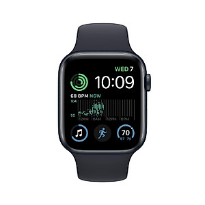 Apple Watch SE (2nd Gen) (GPS + Cellular, 44mm) - Midnight Aluminum Case with Midnight Sport Band, S/M (Renewed)