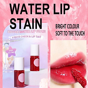 4 Colors Lip Tint Stain Set, LemonSac Velvet Lip Tint Watery Lip Stain, Moisturizing Waterproof Mini Liquid Lipstick,Plump Lip Gloss Long-lasting Korean Matte Lip Tint Non-Sticky Tinta De Labios (4PCS)