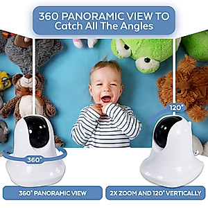 HD Baby Monitor with Camera and Audio | 2-Way Long-Range Video Baby Monitor with Wide-Angle, Night Vision Temperature, and Pan-Tilt Remote