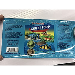 Premium Tropical Fish Food Tablets- Compare to Sera O-Nip! - Stick On Glass Or Sink To Bottom Tablets 4.58oz 250ml - Sticks On Aquarium Glass for Fun with All Types of Fish! - Pellet Fish Food-