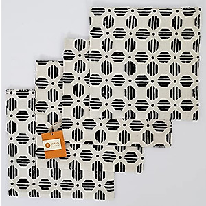 Taran Geometric Beige Print Cotton Dinner Napkins Set of 12 | 18x18 Inches | 100% Natural, Reusable Linens for Dinner, Events, Weddings