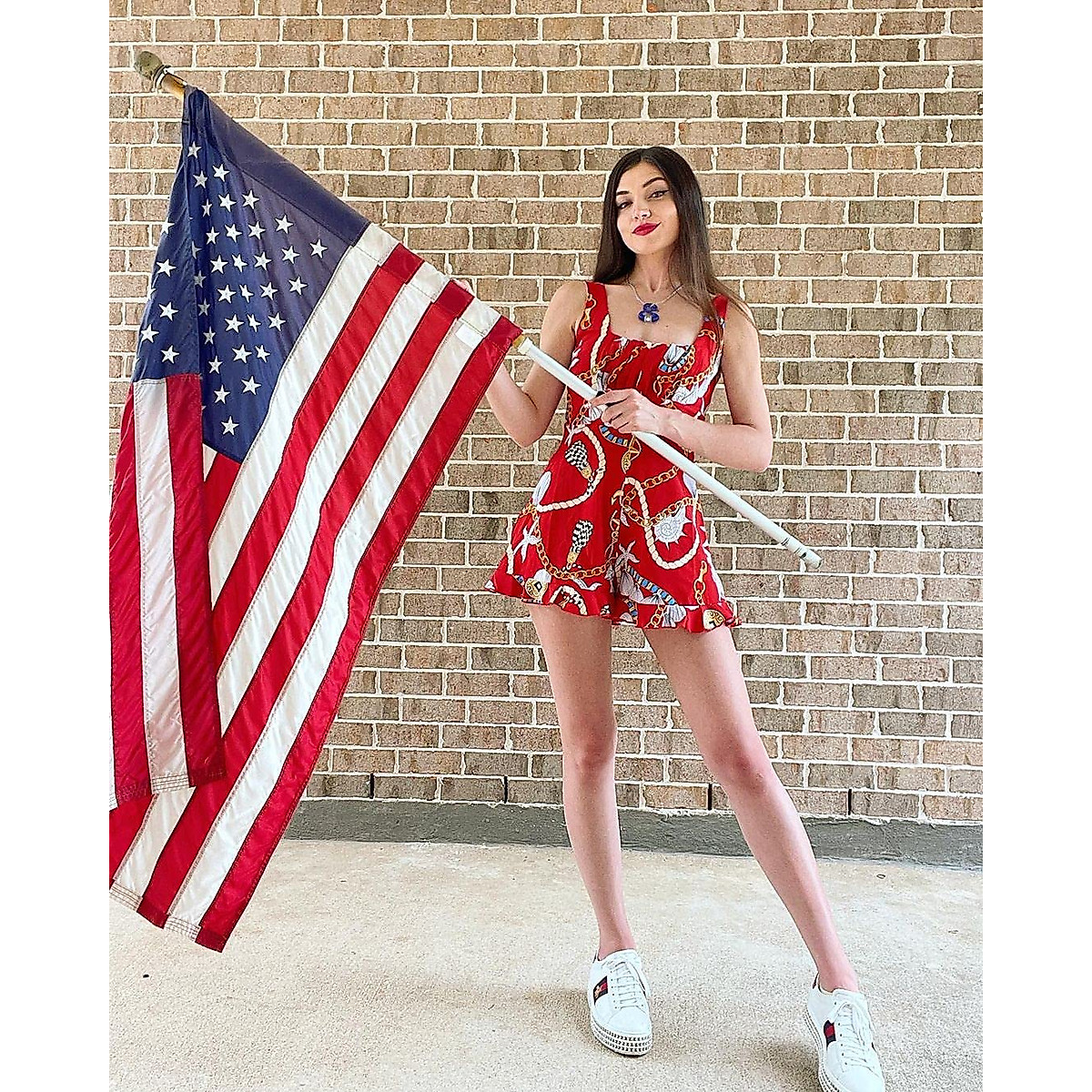 American Flag 3x5 ft Pole Sleeve Style: Longest Lasting US Sleeved Flag Made from Nylon, Embroidered Stars, Sewn Stripes, UV Protection Perfect for Outdoors! USA Flag