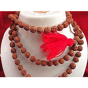 Petrichor Certified Original Nepali Rudraksha Mala with Certificate for Wearing and Japa Mala (5 Mukhi Mala, 108 beads Mala Rosary Garland)