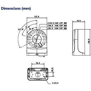 PFB203W Wall Mount Bracket Water-Proof Aluminum Alloy for Dahua Dome Camera IPC-HDW4433C-A IPC-HDW4431C-A, SD22204T-GN, IPC-HDBW4433R-ZS IPC-HDBW4433R-AS, HDBW4433R-S IPC-HDBW4431R-ZS IPC-HDBW4431R-AS