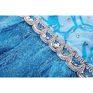 JerrisApparel Princess Dress Queen Costume Cosplay Dress Up with Accessories (4-5, Blue with Accessories)