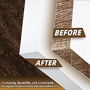 GSCIT Club White Edge Banding, 3/4 inch x 50ft Melamine Edge Banding with Hot Melt Adhesive Pre-glued Cabinet Edge Banding Flexible White Veneer Edging for Plywood Furniture Table