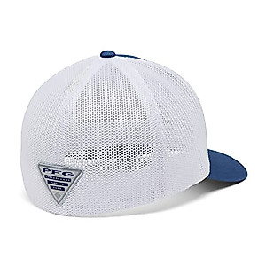 Columbia Unisex PFG Mesh Fish Flag Ball Cap, Night Tide/White, L/XL