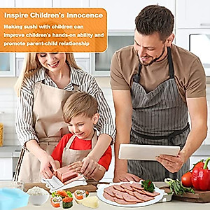 Dualshine Musubi Mold 5 Pcs Musubi Maker Kit Sushi Mold Making Kit Musubi Press(non Stick) Onigiri Rice Ball Mold Maker BPA Free Cheese Luncheon Bread Meat Butter Slicer for Kitchen Restaurant