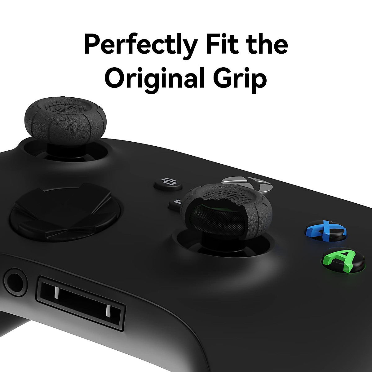 GeekShare Thumb Grip Caps for Xbox One Controller,Silicone Joystick Cover Solid Color Thumbsticks Cover Set Compatible with Xbox Series X,3 Pairs / 6 Pcs (Black)