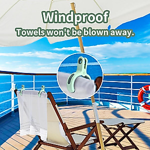 UGWKivd 6pcs Beach Towel Clips for Chair, Windproof Clamps for Ultimate Beach Comfort.Not only for The Seaside, but Also for Cruise,Kitchens and Other Scenes
