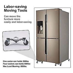 Yaegoo 4 Pack 6 Inch Steel Tri-Dolly Set for Moving Furniture and Appliances, 220lbs Load Capacity