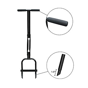 Gardzen Plug Aeration, Hand Hollow Tine Lawn Aerator, Heavy Duty Aerator for Compacted Soils and Lawns, 35" x 11", Black