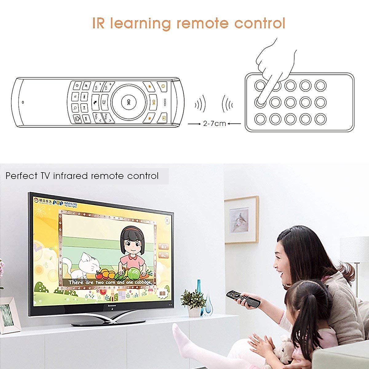 Rii Mini K25 Multifunction Portable 3 in 1 2.4GHz Wireless Fly Mouse Keyboard and Remote Control with Rechargeable Li-ion Battery for PC, Laptops, Linux, Android Tv Boxs, Windows, Windows, IPTV