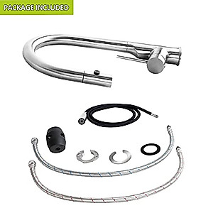 KINSE Kitchen Sink Faucet with Put Down Sprayer, Single Handle Kitchen Sink Faucet with High Pressure Blade Mode, High Arc Stainless Steel Single Level Faucet for Kitchen RV Bar Sink