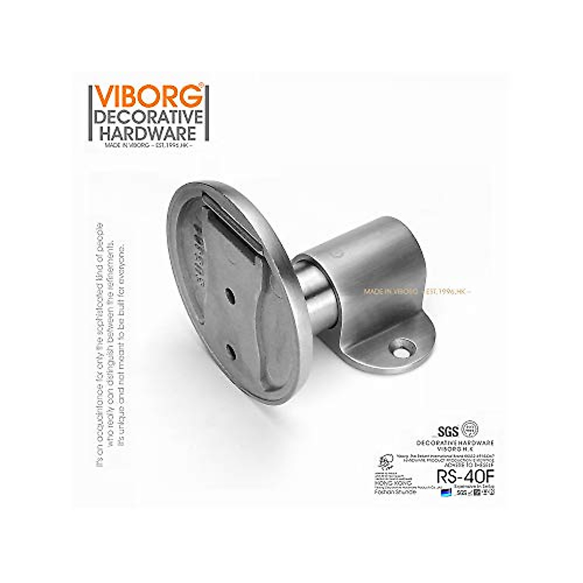 VIBORG Deluxe Solid SUS304 Stainless Steel Casting Adjustable Floor Mount Mounted Magnetic Door Stopper Doorstop Door Stop, RS-40F (1)