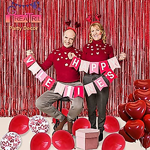 GREATRIL Black and Red Tinsel Fringe Curtain Foil Fringe Party Backdrop Streamers for Stranger Themed/Halloween/Christmas/Doorway/Casino/Wall Decor 2 Black 2 Red