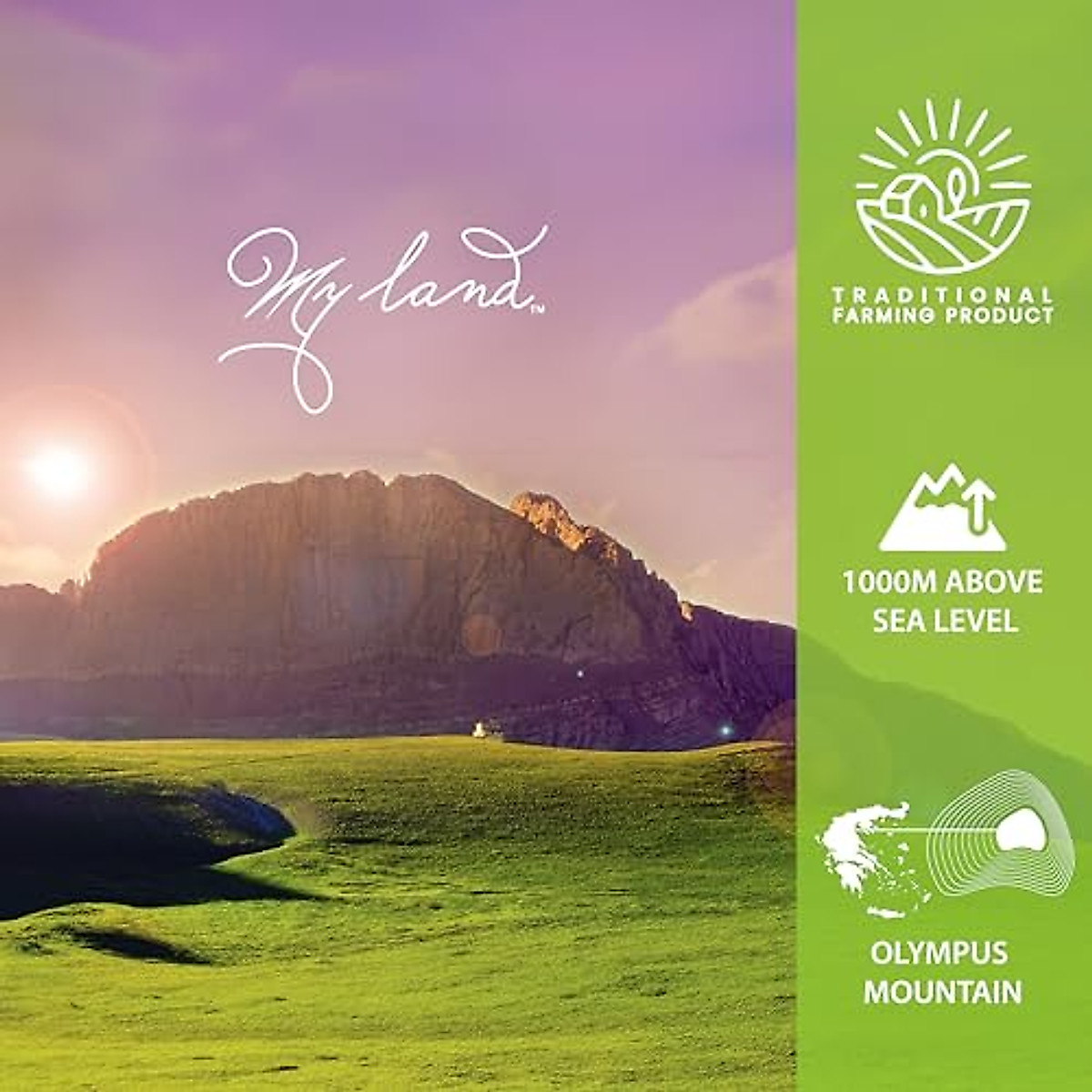 My Land Organic Greek Oregano, Hand Picked From Mount Olympus, Traditionally Dried And Cut, Packaged In A Resealable Bag With A Fresh Aroma And Taste (50g - 1.76oz)