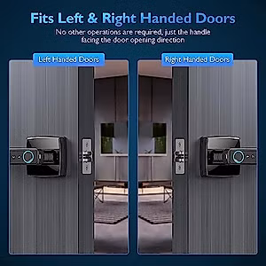 Aibocn Door Lock Fingerprint, Keyless Entry Door Lock with App, Touchscreen Keypad Deadbolt Lock with Reversible Handle, Bluetooth, Key, Code, Biometric Smart Lock for Home Bedroom Hotel