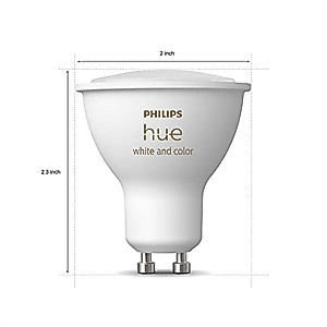 Philips Hue White & Color Ambiance LED Smart GU10 Bulb, Bluetooth & Zigbee Compatible (Hue Hub Optional), Voice Activated with Alexa, 1 Bulb