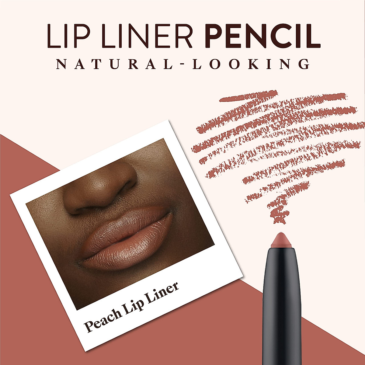 Mented Cosmetics Lip Liner for Women, Dark Brown Lipliner Lip Pencil, Waterproof Lipliner, Vegan + Cruelty Free Makeup, Peach