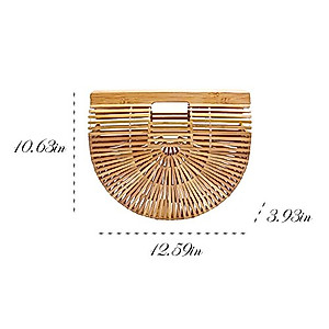 Samuel Bamboo Bags for Women Summer Straw Wooden Beach Purse Handmade Basket Handbags Vacation Essentials Must Haves