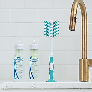 Dr. Brown's Deluxe Baby Bottle Brush with Anti-Colic Vent Cleaning Brush, Soft and Sturdy Bristles, BPA Free, Blue, 1 Pack