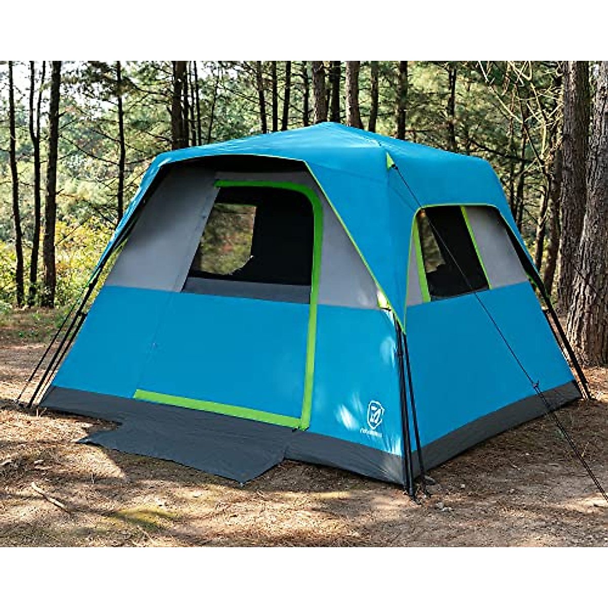 EVER ADVANCED 6 Person Blackout Camping Tent Instant Cabin Tents for Family with Rainfly, 60s Easy Setup, Water-Resistant, Blue