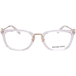 Michael Kors MK 4054 3105 Crystal Clear Eyeglasses Frame w/Demo lens-52mm, 52/20/140
