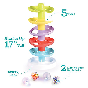 Nothing But Fun Toys Sparkle and Roll Light & Sounds Ball Tower Designed for Children Ages 9+ Months,Multi,211216