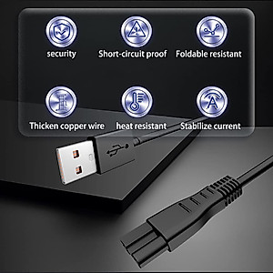 JUPSDDTH Charger Cord for Meridian Grooming Charger - Power Cord for Meridian Shaver Charger – Adapter Charger for Meridian Grooming Electric Shaver Trimmer Charger Cold Cable