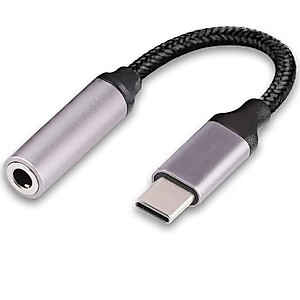 VAKS USB C Male to 3.5mm Female Headphone Jack Adapter,Type C to Aux Audio Cable Cord Compatible with Samsung Galaxy S22+ S21 Ultra S20 S10 S9 Note 20 10, Google Pixel 6 Pro/5/4/3/2,Light Purple