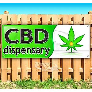 Cbd Dispensary Banner 13 oz | Non-Fabric | Heavy-Duty Vinyl Single-Sided with Metal Grommets