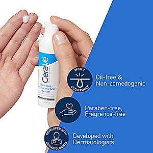 Cerave Hyaluronic Acid Serum for Face with Vitamin B5 and Ceramides | Hydrating Face Serum for Dry Skin | Fragrance Free | 1 Ounce