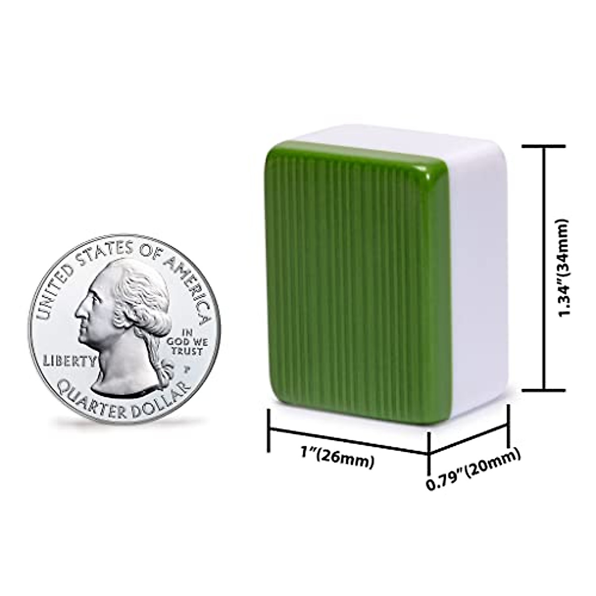 Yellow Mountain Imports Professional Chinese Mahjong Game Set, Double Happiness (Green) with 146 Medium Size Tiles - for Chinese Style Game Play [專業中式麻將]