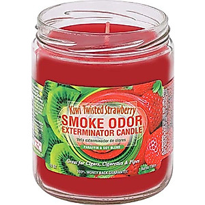 Smoke Odor Exterminator 13 oz Jar Candles, Kiwi Twisted Strawberry, Pack of 2